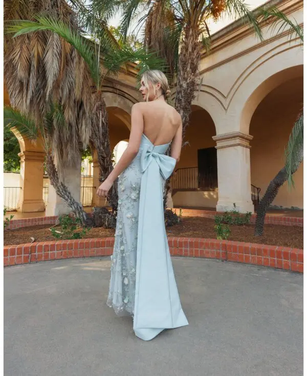 Mac Duggal Strapless Sweetheart Embellished Gown With Bow