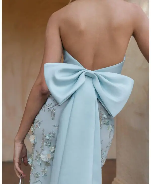 Mac Duggal Strapless Sweetheart Embellished Gown With Bow
