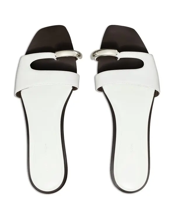 Tory Burch Pierced Leather Slides - Bianco