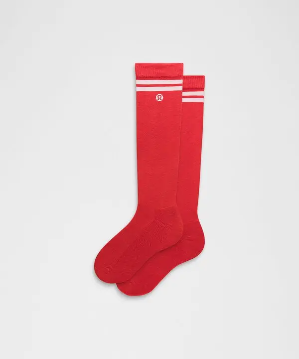 Lululemon Daily Essential Knee-high Socks - Oxford Red/white