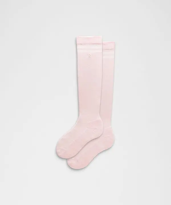 Lululemon Daily Essential Knee-high Socks - Pink Pearl/white