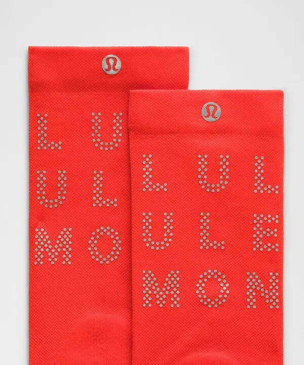 Lululemon Power Stride Crew Socks - Cherry Ember