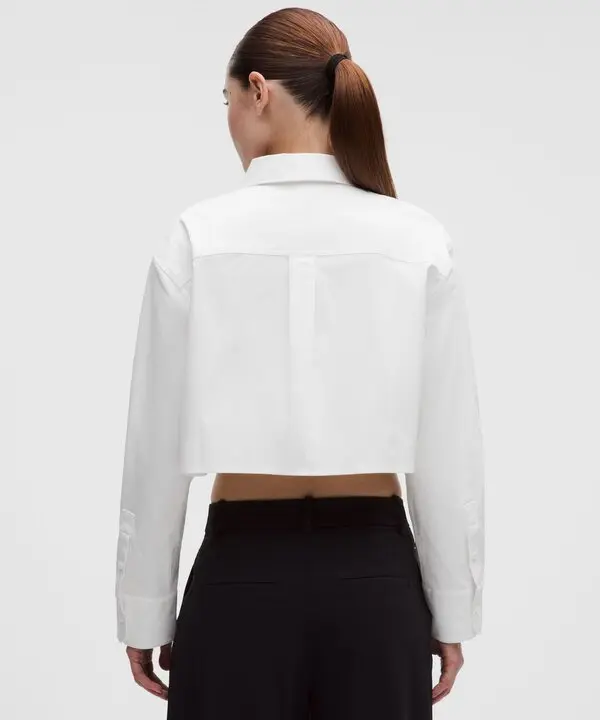 Lululemon Woven Cropped Button-up Long-sleeve Shirt - White