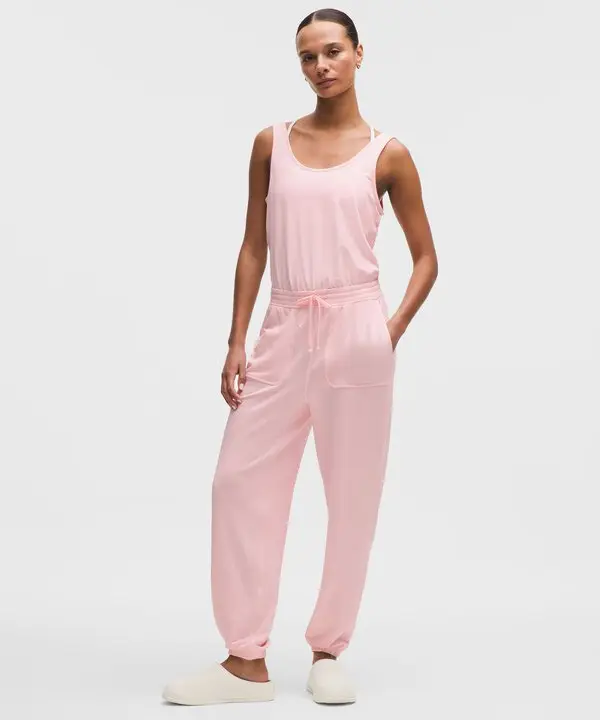 Lululemon Becalm Cinch-waist Jumpsuit - Pink Pearl