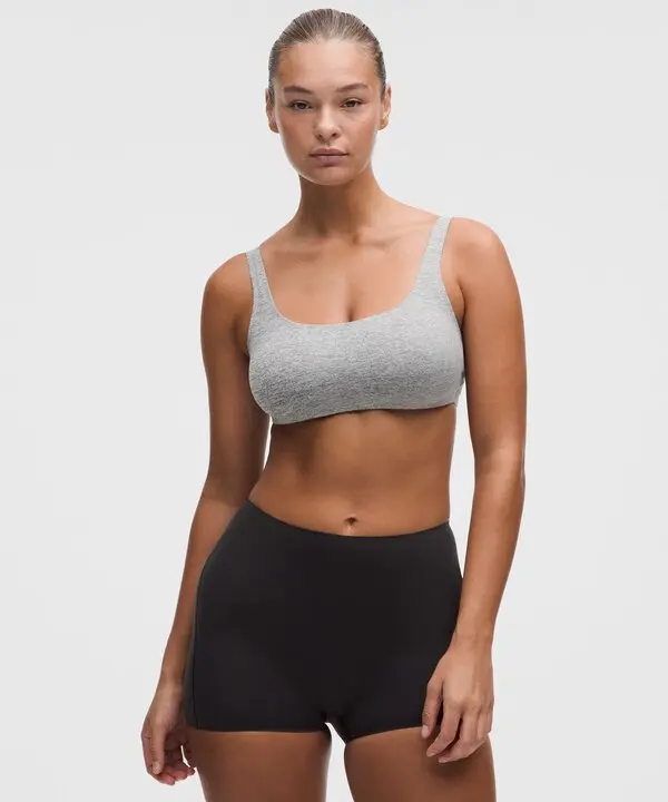 Lululemon Wundermost Ultra-soft Nulu Scoop-neck Bralette - Heathered Core Medium Grey