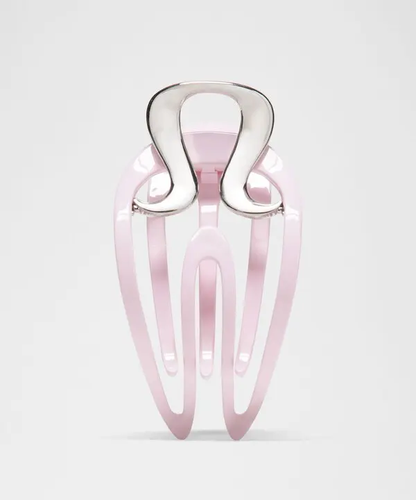 Lululemon Yoga Claw Hair Clip - Pink Pearl/silver