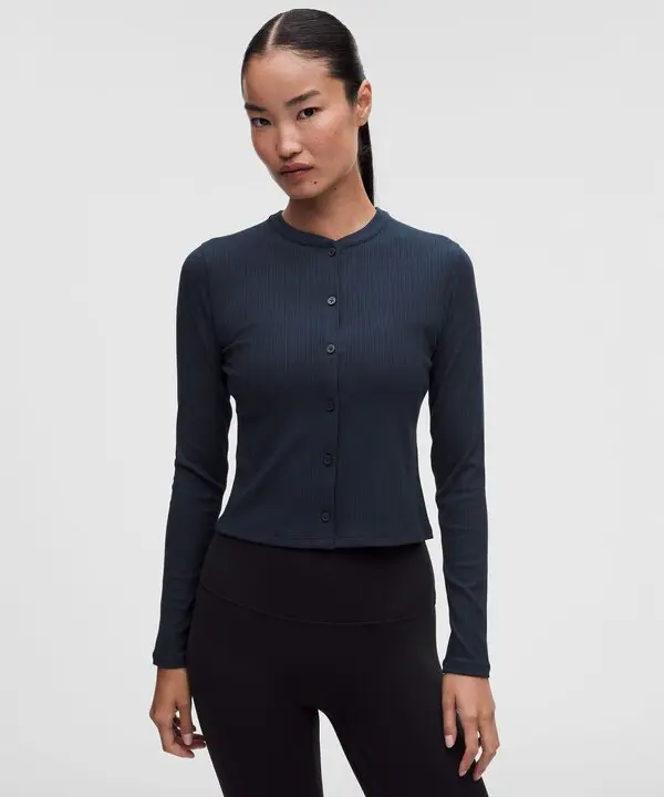 Lululemon Micro-ribbed Button-up Cardigan - True Navy