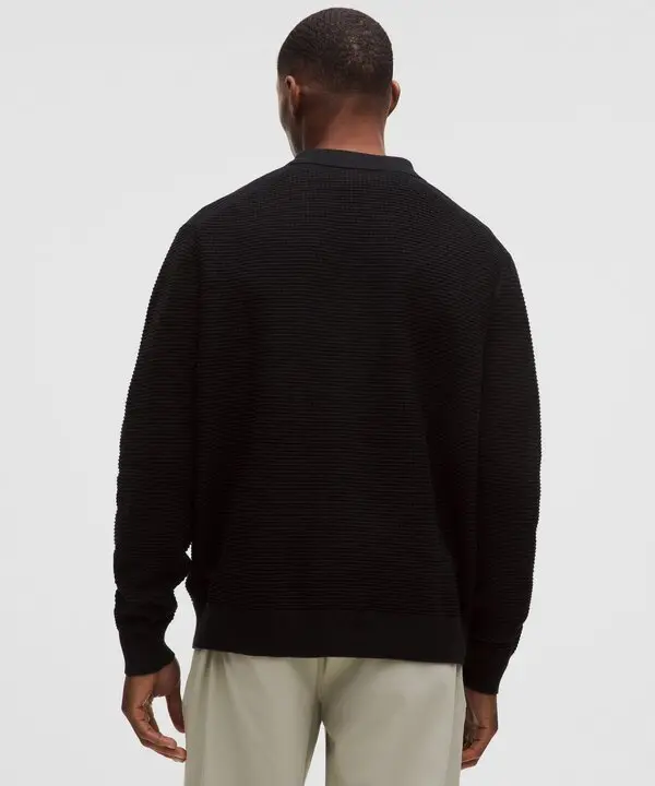 Lululemon Cotton-blend Knit Collared Cardigan - Black