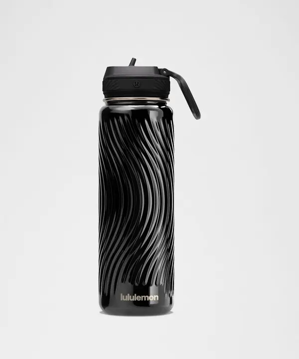 Lululemon Back To Life Sport Bottle 24oz Straw Lid - Black