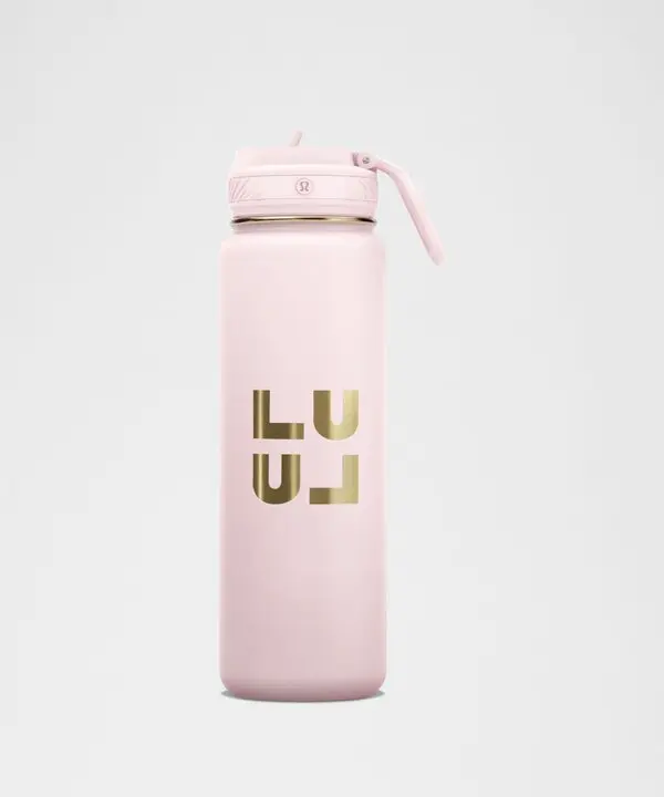 Lululemon Back To Life Sport Bottle 24oz Straw Lid - Pink Pearl