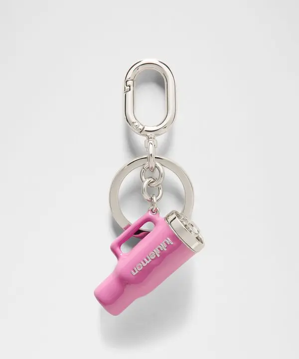 Lululemon Tumbler Charm Keychain - Candy Cloud/silver