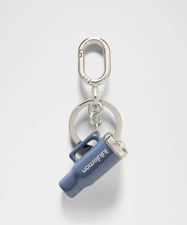 Lululemon Tumbler Charm Keychain - Prep Blue/silver