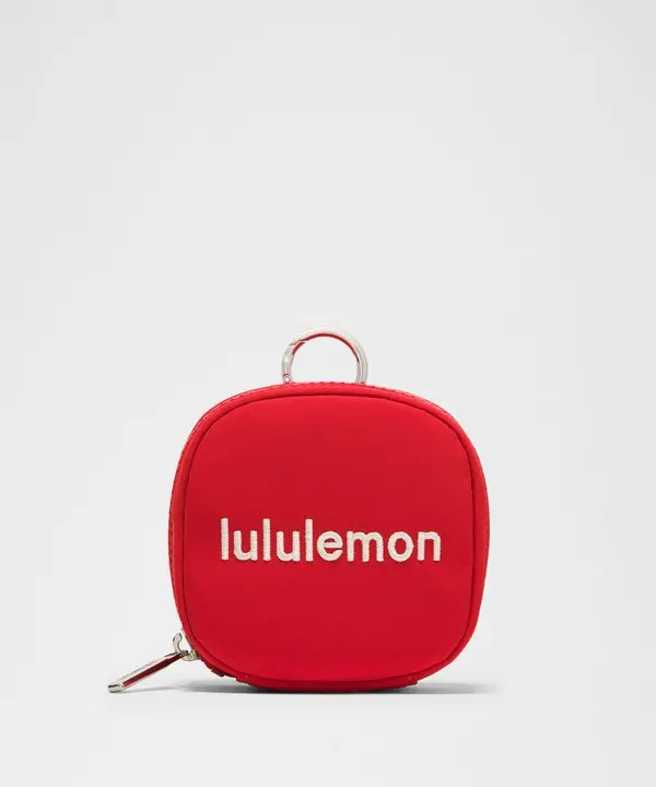 Lululemon Clippable Commuter Organizer Pouch - Oxford Red/light Ivory/silver
