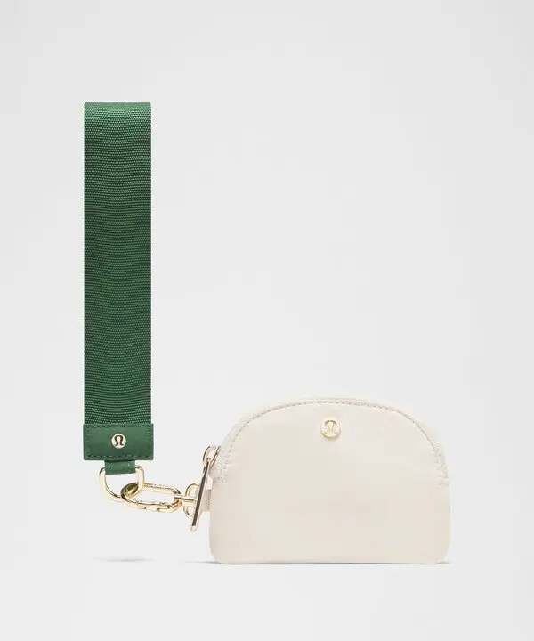 Lululemon Dual Pouch Wristlet - Ivy Grove/light Ivory/gold