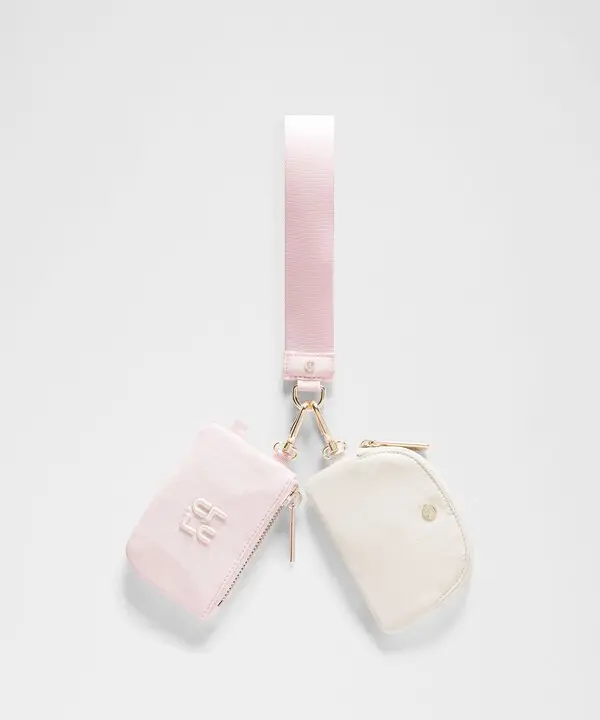 Lululemon Dual Pouch Wristlet - Pink Pearl/light Ivory/gold