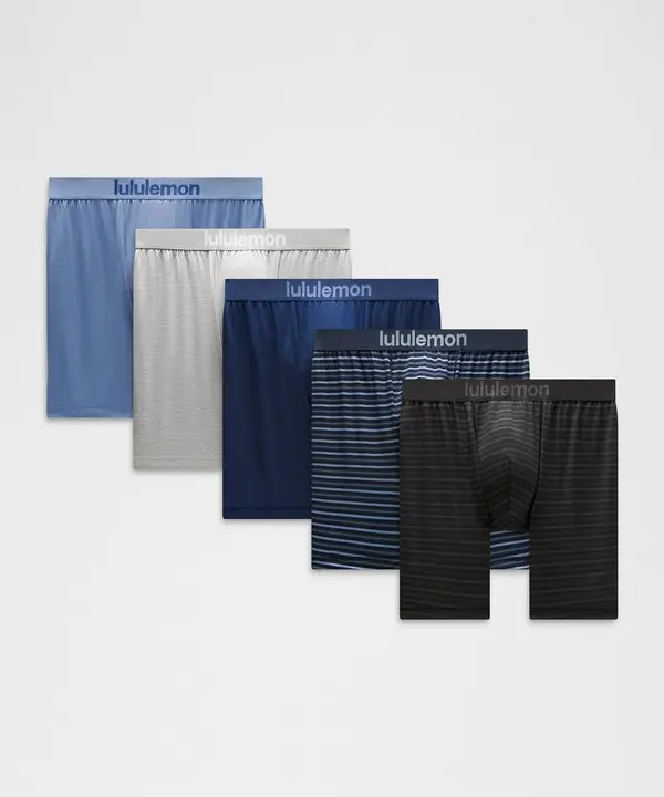 Lululemon Always In Motion Boxer Brief 7 - Propagate Stripe Mini Graphite Grey Black/propagate Stripe Mini Prep Blue True Navy/clubhouse Blue/prep Blue/heathered Silver Drop