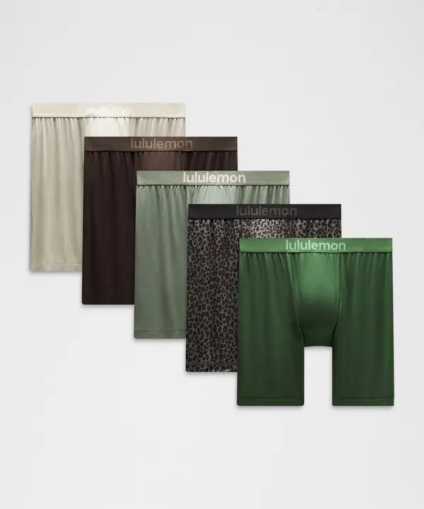 Lululemon Always In Motion Boxer Brief 7 - True Leopard Mini Wp Black Multi/mahogany Muse/ivy Grove/willow Leaf/meadow Haze