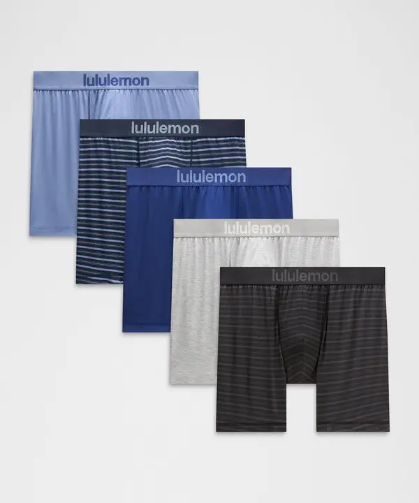 Lululemon Always In Motion Boxer Brief 5 - Propagate Stripe Mini Graphite Grey Black/propagate Stripe Mini Prep Blue True Navy/clubhouse Blue/prep Blue/heathered Silver Drop