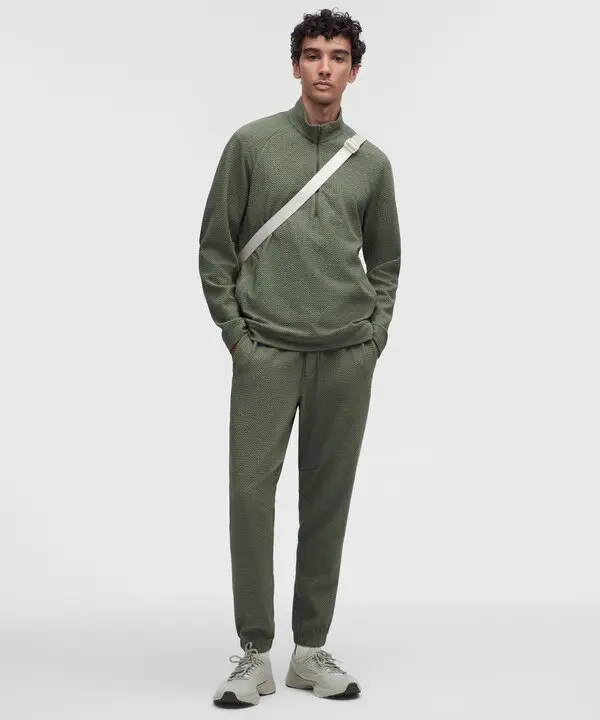 Lululemon Ease The Day Half Zip - Heathered Sassy Sage/black