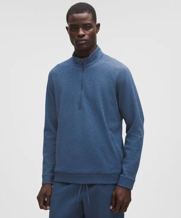 Lululemon Ease The Day Half Zip - Heathered Blue Twill/black