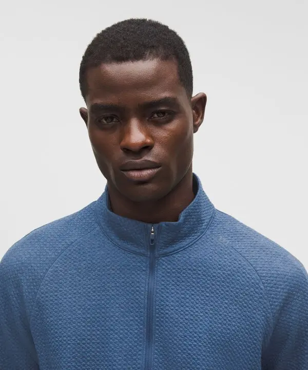 Lululemon Ease The Day Half Zip - Heathered Blue Twill/black