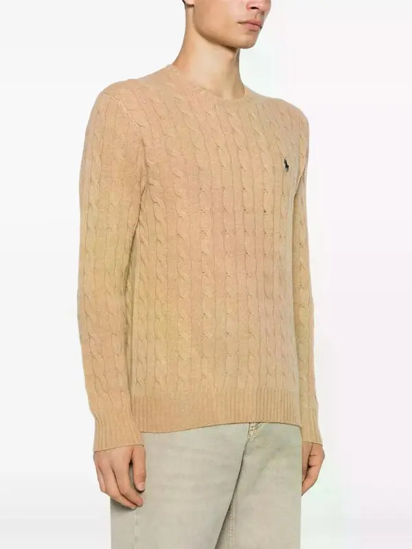 Polo Ralph Lauren Wool-cashmere Blend Cable Knit Sweater - Brown