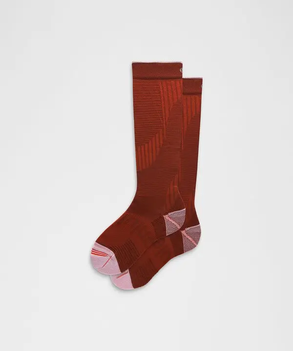 Lululemon Power Stride Knee-high Socks - Cranberry Charm/cherry Ember
