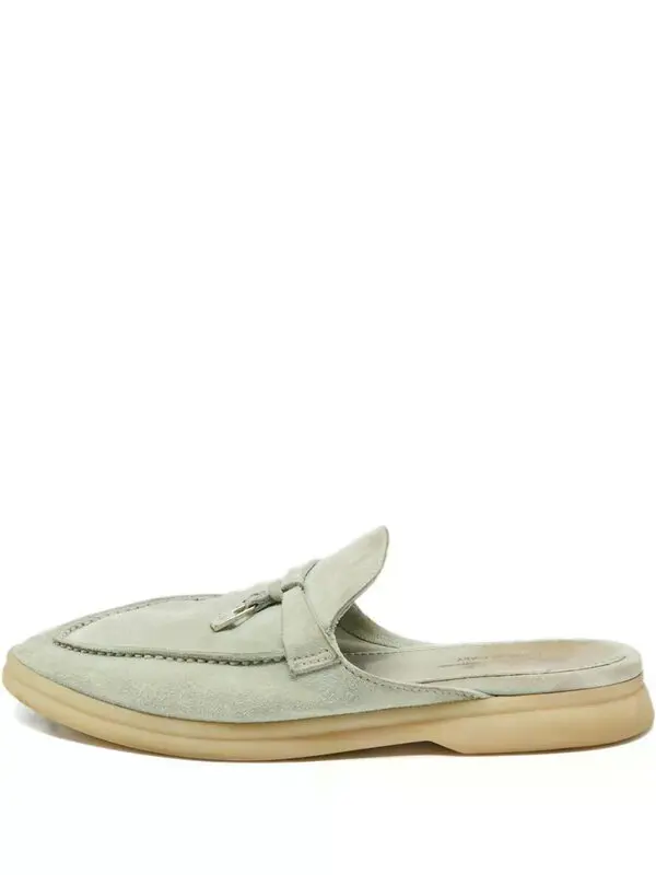Loro Piana Suede Mules With Padlock Detail