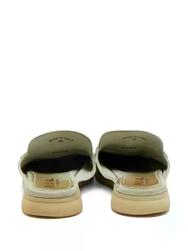 Loro Piana Suede Mules With Padlock Detail