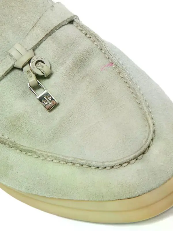 Loro Piana Suede Mules With Padlock Detail