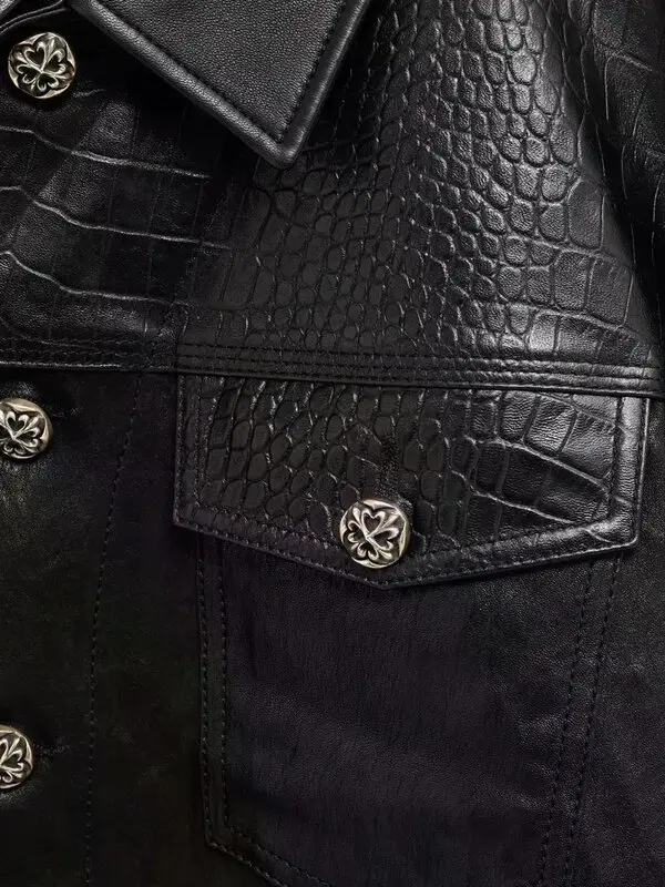 AMAL GUESSOUS Crocodile-effect Shirt