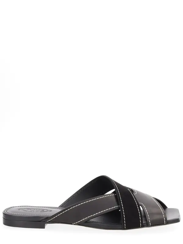 TOD'S Cross-strap Sandals - Black
