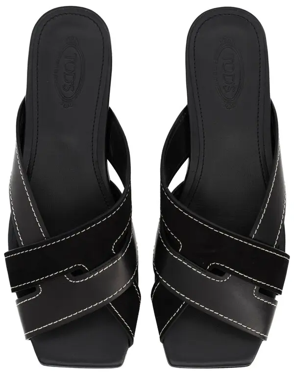 TOD'S Cross-strap Sandals - Black
