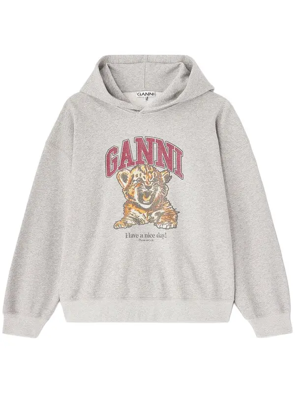 GANNI Sweatshirt With Logo - Grey