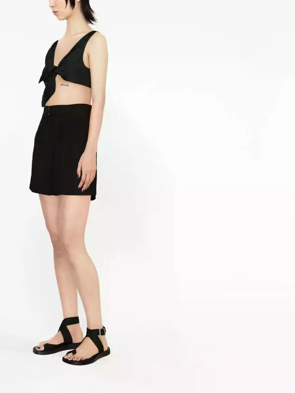 Red Valentino Tie-front Cropped Tank Top - Black