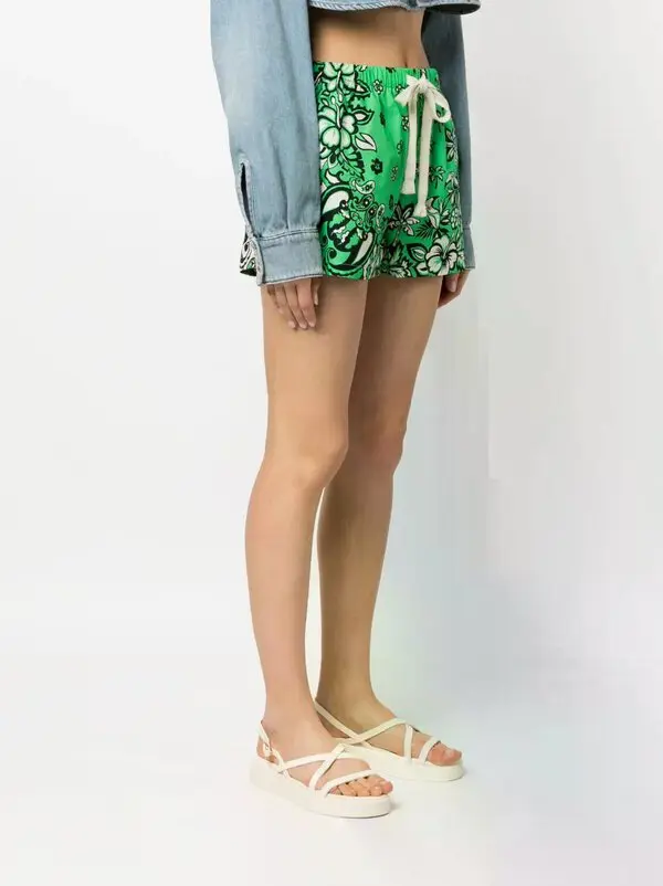 Red Valentino Floral-print Drawstring Shorts