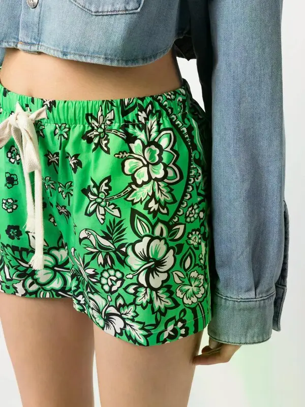 Red Valentino Floral-print Drawstring Shorts