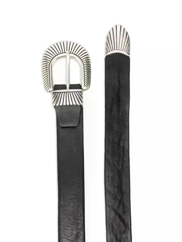ERALDO Textured-buckle Leather Belt