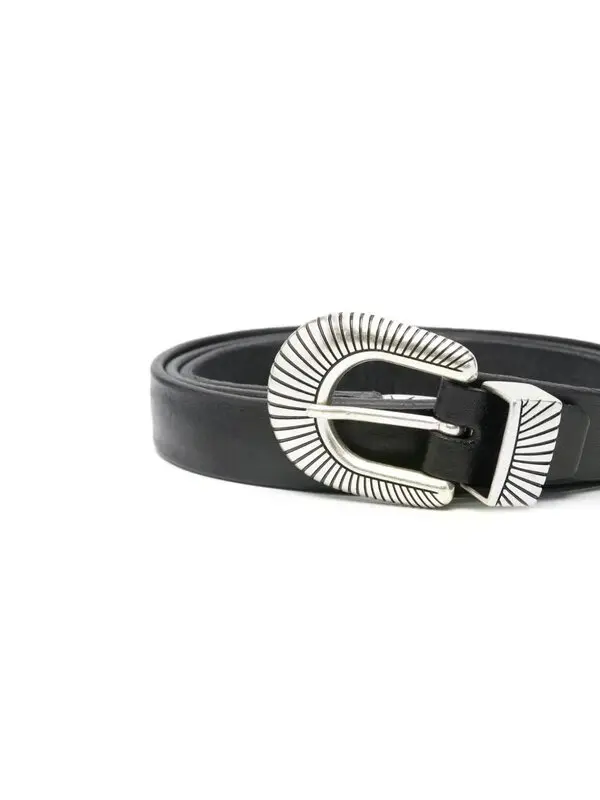 ERALDO Textured-buckle Leather Belt