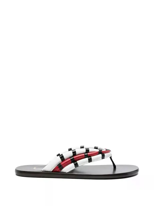 JUDE Striped Strap Sandals - Brown