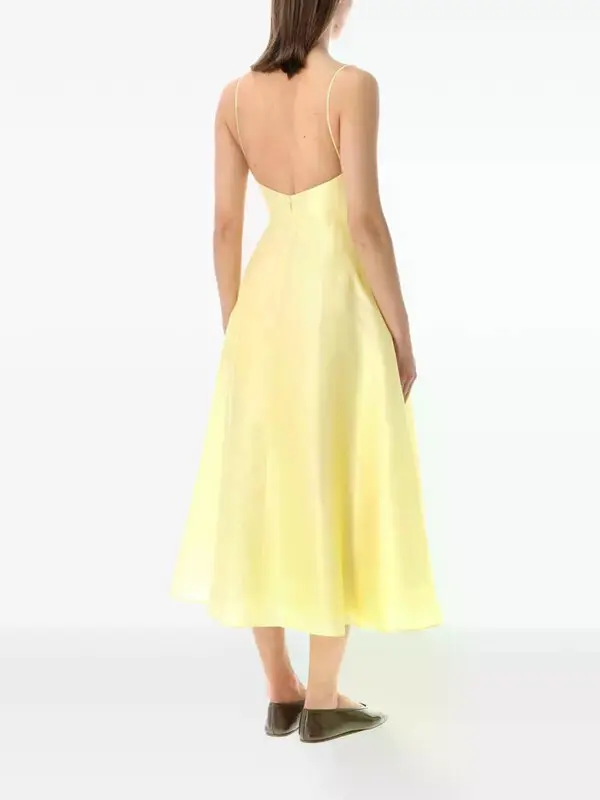 Alberta Ferretti Silk Organza Midi Dress - Yellow