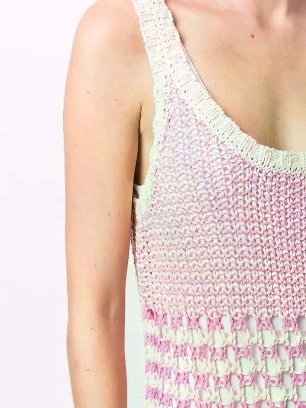 Red Valentino Striped Crochet Knit Dress