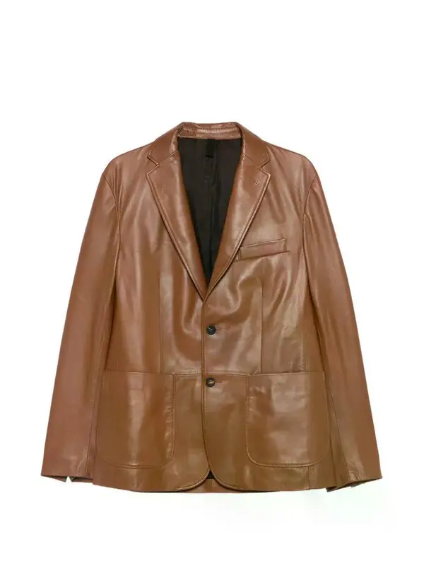 Tagliatore Leather Patch-pocket Blazer