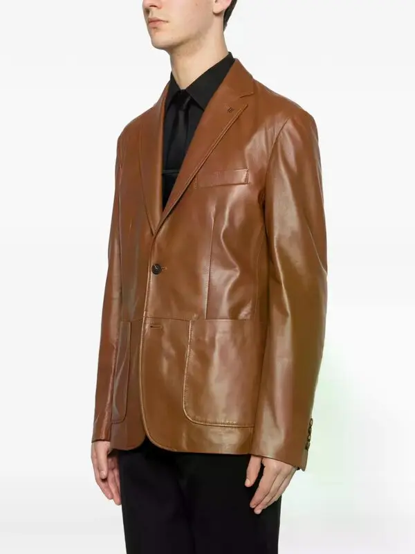 Tagliatore Leather Patch-pocket Blazer