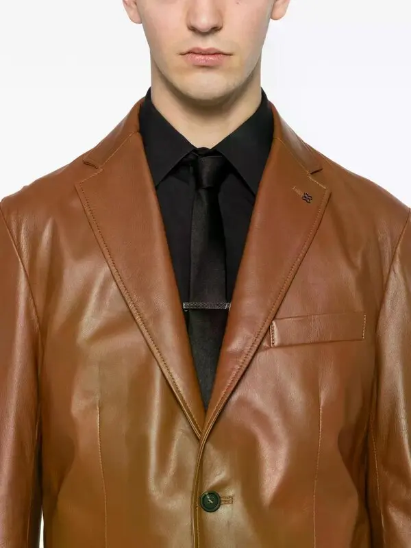 Tagliatore Leather Patch-pocket Blazer