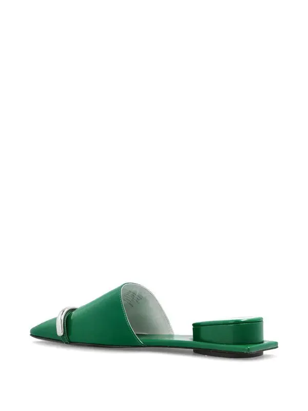 Tory Burch Pierced Leather Mules - Green