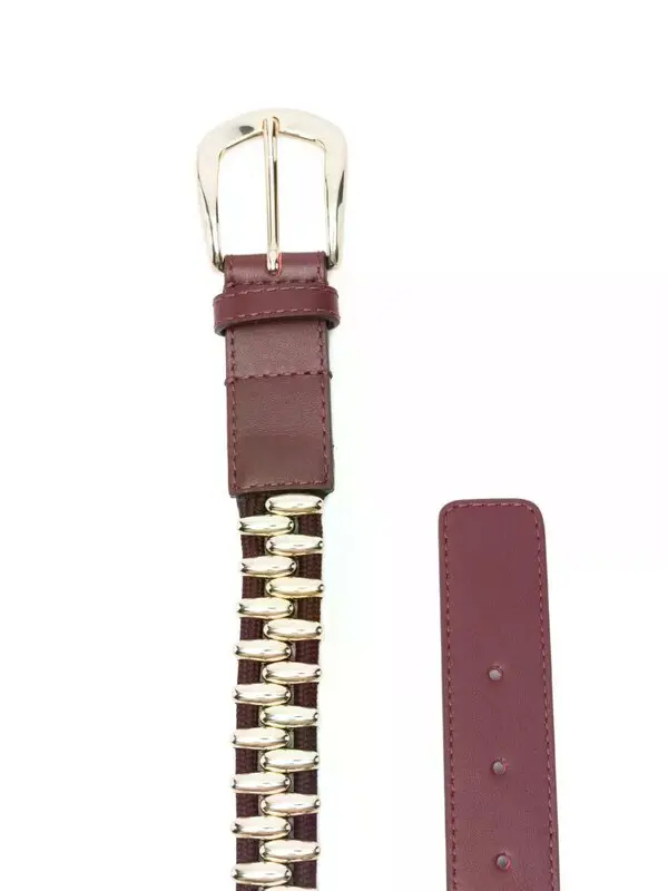 Sandro Leather Belt With Decorative Metal Buckle