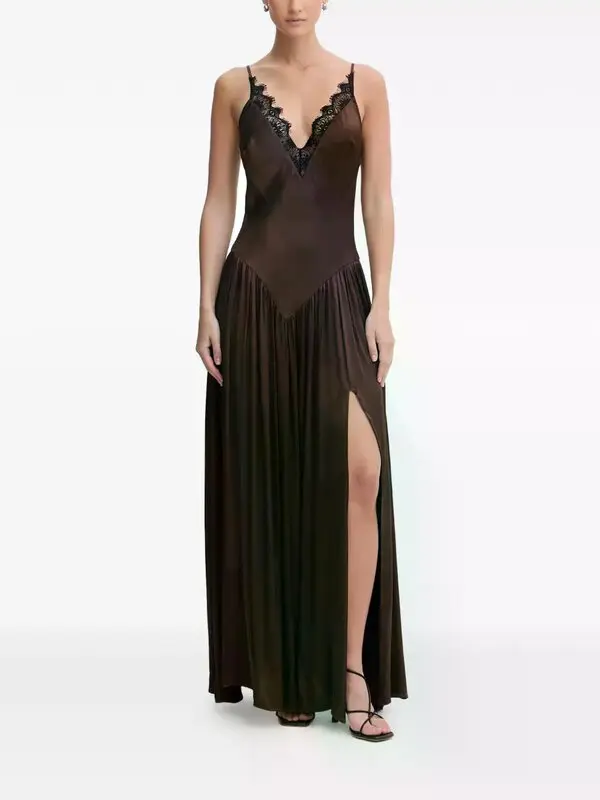 Bardot Aderia V-neck Maxi Dress - Brown