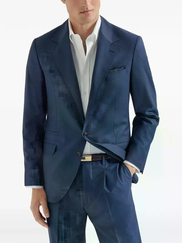 Brunello Cucinelli Super 150s Virgin-wool Houndstooth Blazer