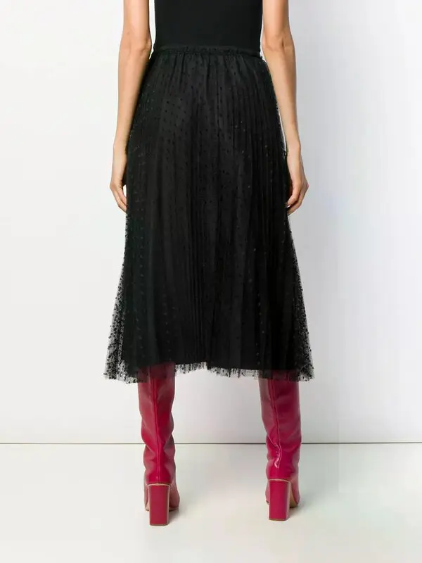 Red Valentino Polka Dot Midi Skirt